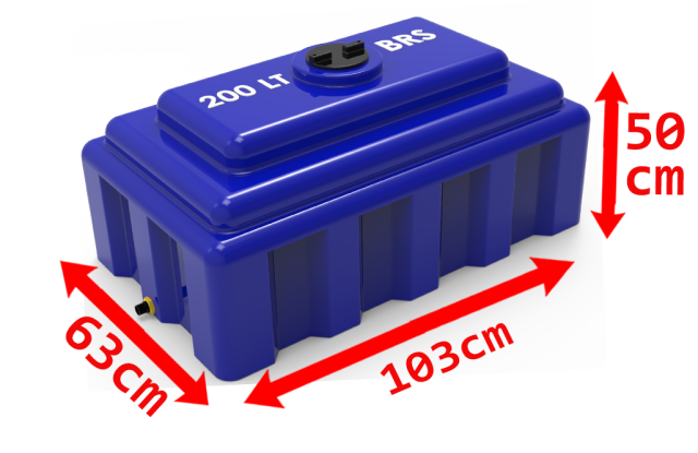 60 Litre Blue Caravan Water Tank - Plastic Water Tanks Shop Manufactory